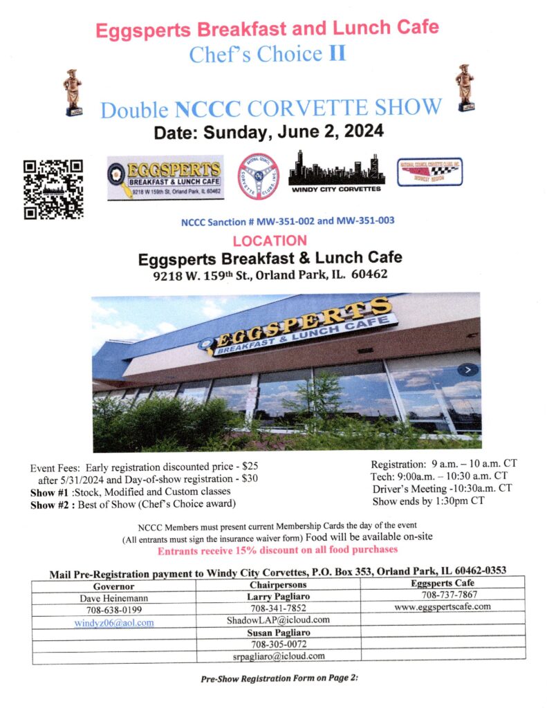 NCCC – Two Sanctioned Corvette Show Events (plus Kids Car Show) – Windy ...